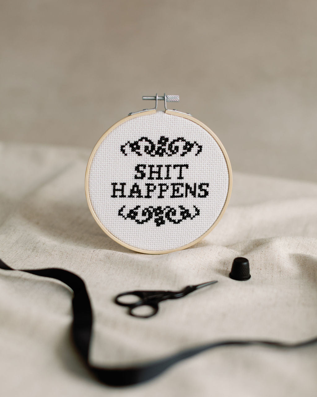 'Shit Happens' Cross Stitch Kit | Innocent Bones