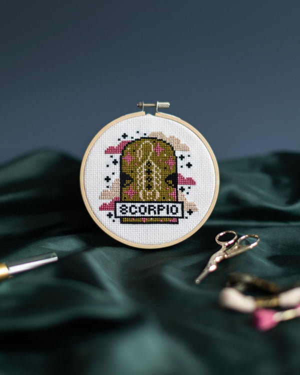 'Scorpio' Zodiac Cross Stitch Kit | Innocent Bones