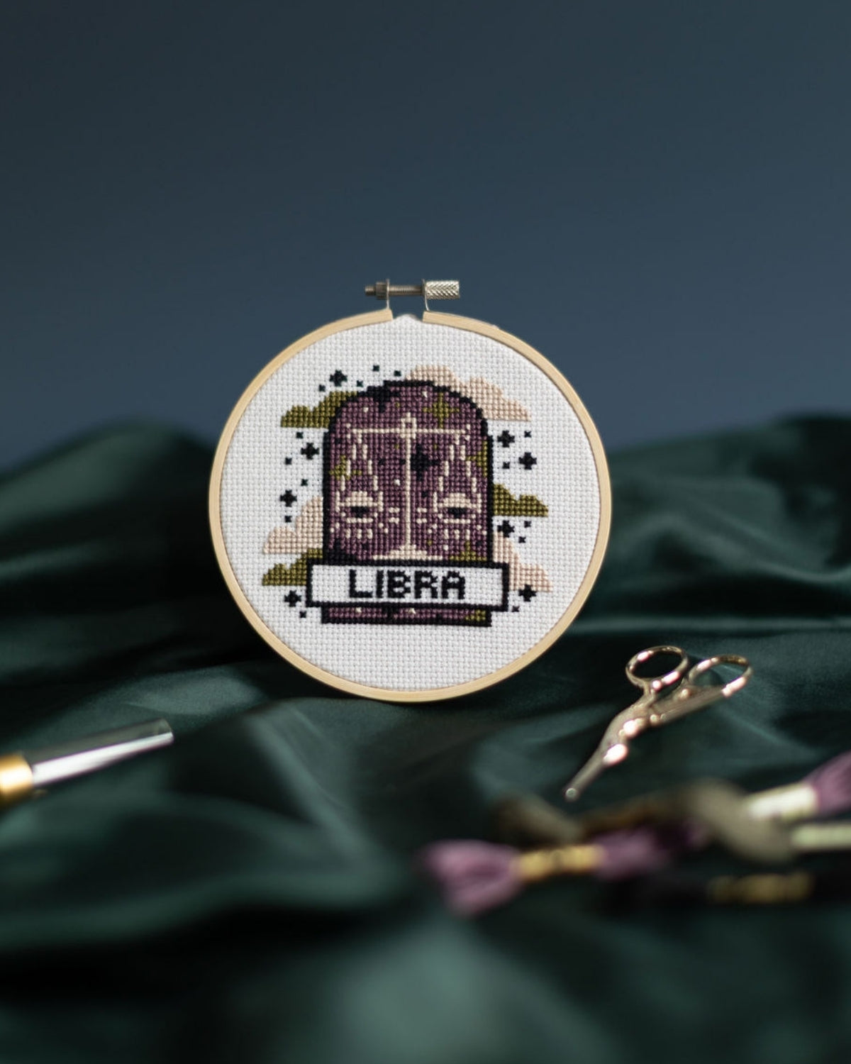 'Libra' Zodiac Cross Stitch Kit | Innocent Bones