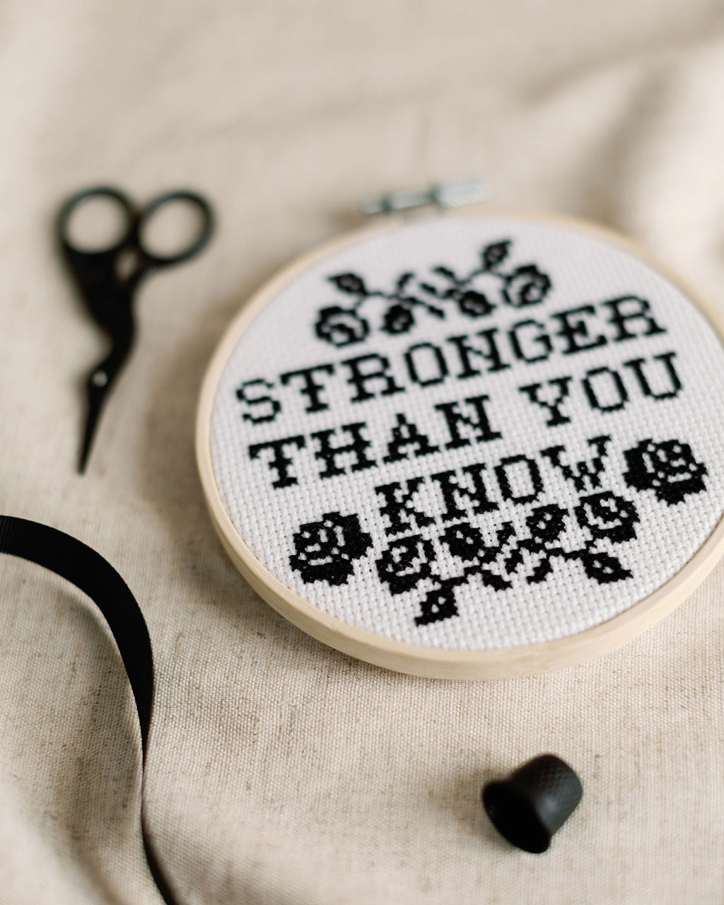 'Stronger Than You Know' Cross Stitch Kit | Innocent Bones